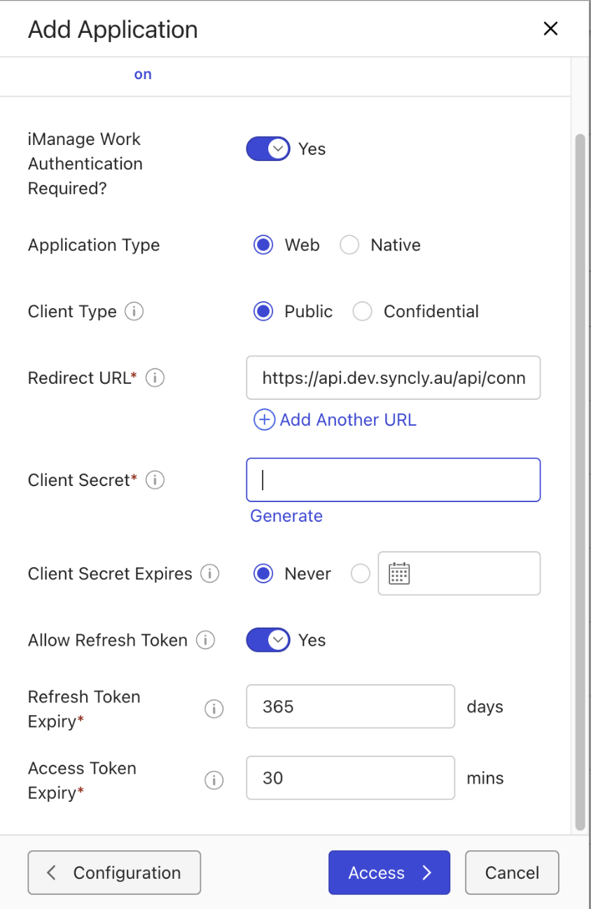 iManage on-premis Connector – Syncly